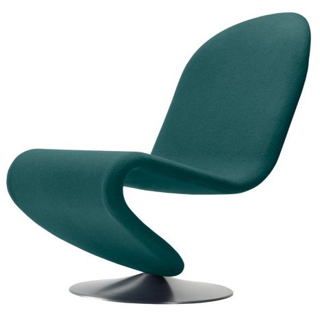 Verpan System 1-2-3 Standard Low Lounge Chair with Round Base