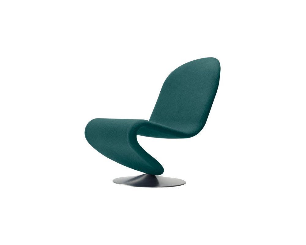 Verpan System 1-2-3 Standard Low Lounge Chair with Round Base