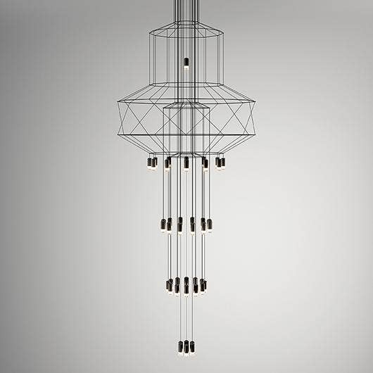 Vibia Wireflow Chandelier 0375 Long Multi Pendant Lamp